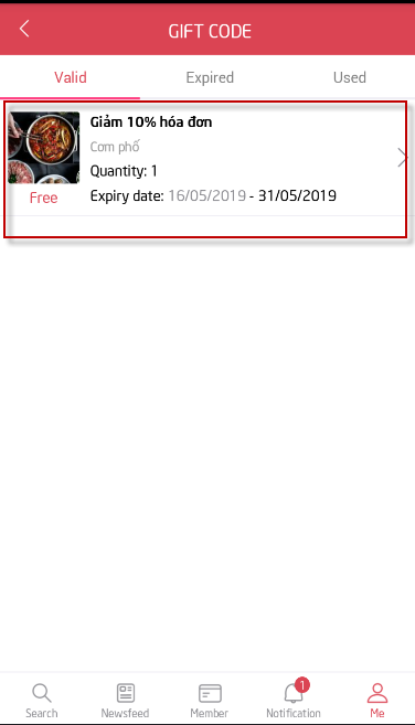 The app will show your loaded gift code. Please show it to the cashier ...