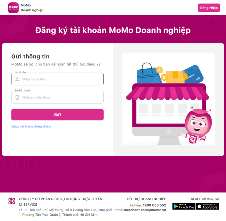 Với những hàng/quán đã có tài khoản MoMo Doanh nghiệp, vui lòng truy ...